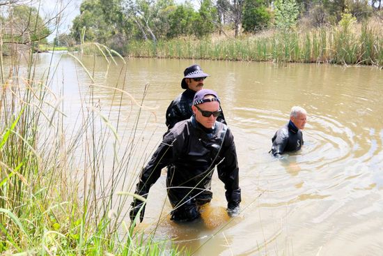 Police Officers Wade Through Water They Editorial Stock Photo - Stock ...