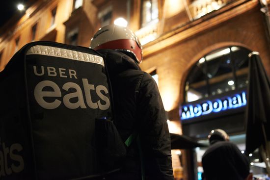 Uber Eats Worker Wait Front Mcdonalds Editorial Stock Photo - Stock ...