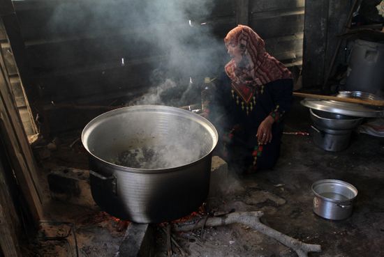 Palestinian Woman Samira Abu Amra Cooks Editorial Stock Photo - Stock ...