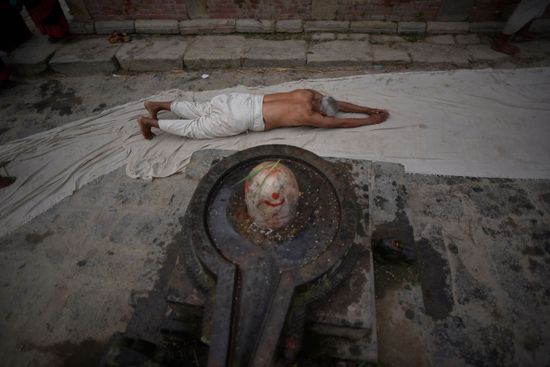 Nepalese Devotees Roll On Ground During Editorial Stock Photo - Stock ...