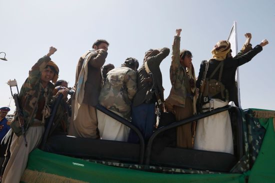 Armed Houthi Fighters Ride Vehicle They Editorial Stock Photo - Stock ...