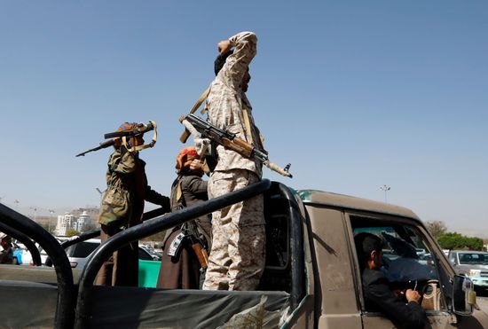 Armed Houthi Fighters Ride Vehicle They Editorial Stock Photo - Stock ...
