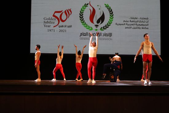 Syrian Athletes Perform Sportive Show During Editorial Stock Photo ...