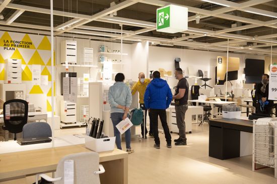 Employee Ikea Wearing Protective Face Masks Editorial Stock Photo ...