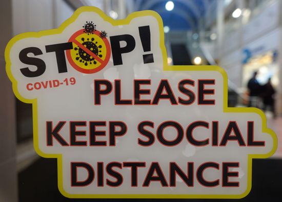 Sticker Please Keep Social Distance Seen Editorial Stock Photo - Stock ...