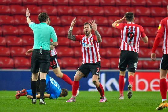 Referee Peter Wright Gives Free Kick Editorial Stock Photo - Stock ...