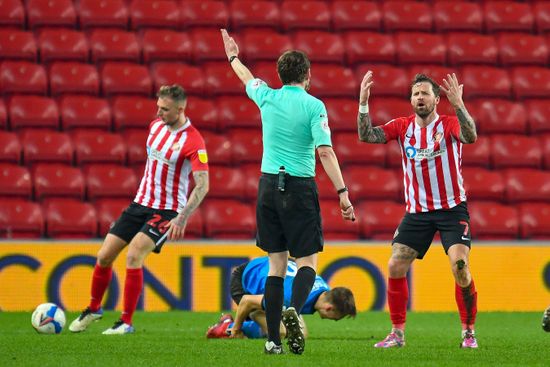 Referee Peter Wright Gives Free Kick Editorial Stock Photo - Stock ...