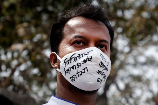 Man Wearing Face Mask Slogan Reading Editorial Stock Photo - Stock ...