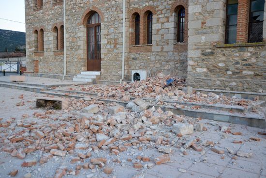 Debris Building Litter Ground Mesochori Village Editorial Stock Photo ...