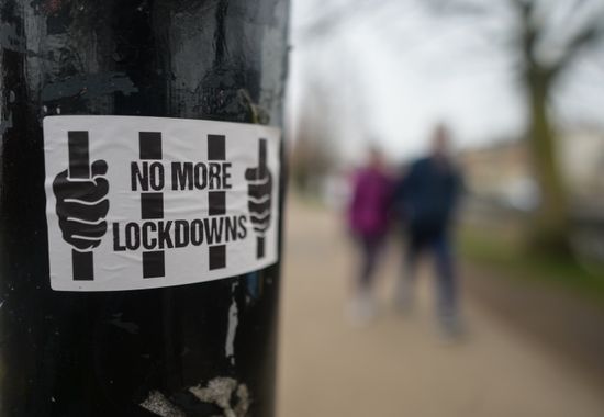 Sticker Reading No More Lockdown Seen Editorial Stock Photo - Stock Image | Shutterstock