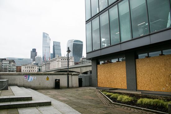 Boarded Business Premise Overlooking City London Editorial Stock Photo ...