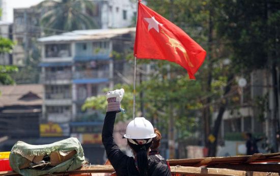 Girl Stands Near Barricade Against Riot Editorial Stock Photo - Stock ...