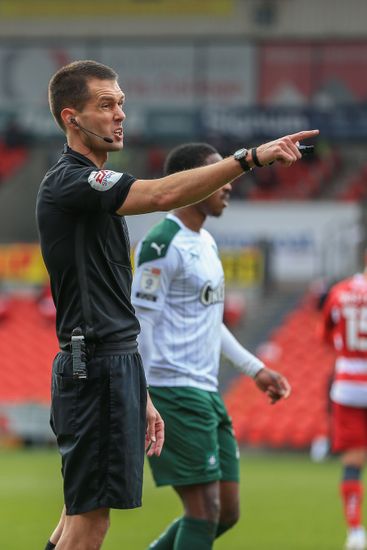 Referee Declan Bourne Gestures During Efl Editorial Stock Photo - Stock ...