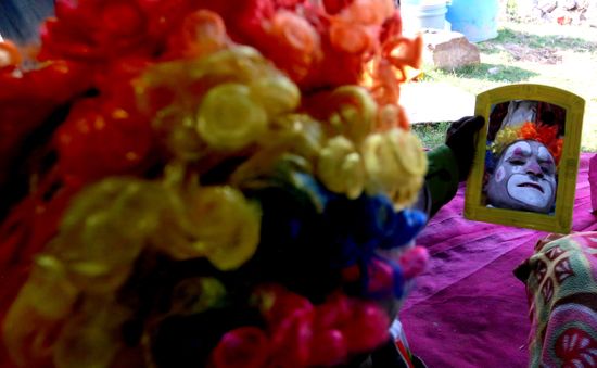 Artist Dressed Clown Prepares Backstage Prior Editorial Stock Photo ...