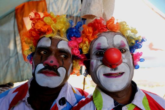 Artists Dressed Clowns Prepare Backstage Prior Editorial Stock Photo ...