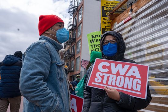 Protester Holds Placard Saying Cwa Strong Editorial Stock Photo - Stock ...
