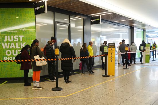 Customers Queue Inside Ealing Broadway Shopping Editorial Stock Photo ...