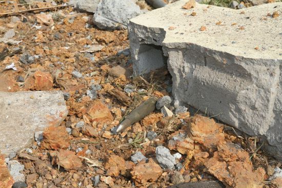 Unexploded Ammunition Seen Amongst Debris Aftermath Editorial Stock ...