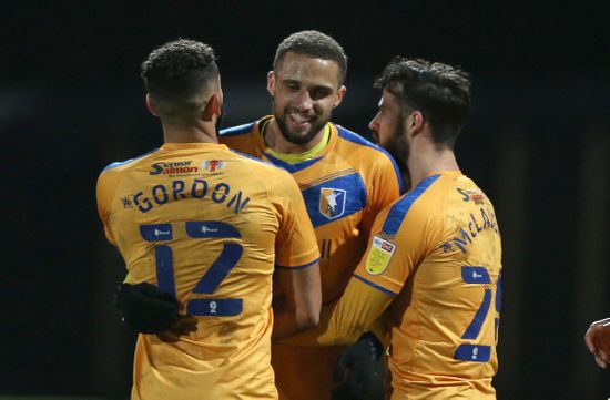 Mansfield Towns Jordan Bowery Celebrates Third Editorial Stock Photo ...
