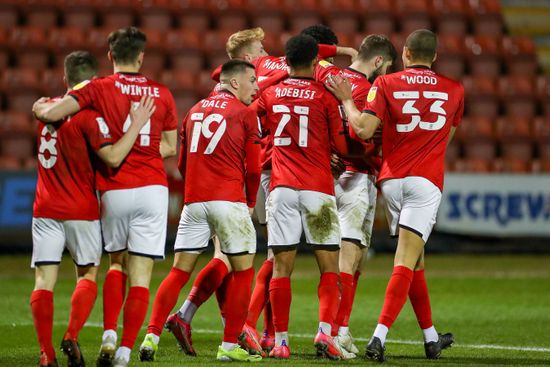 Goal Crewe Players Celebrate After Crewe Editorial Stock Photo - Stock ...