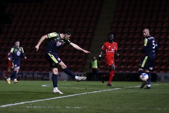 Elliot Osborne Stevenage Goes Close During Editorial Stock Photo ...