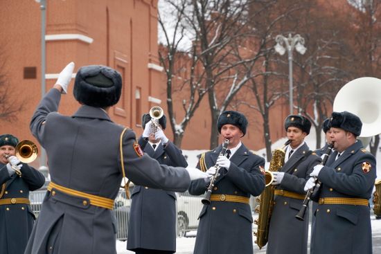 Military Musicians Perform Under Direction Conductor Editorial Stock ...