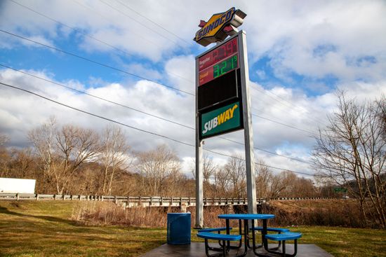 Sunoco Gas Station Sign Off Route Editorial Stock Photo - Stock Image ...
