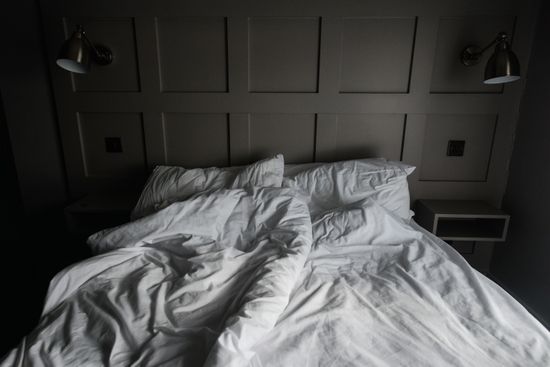 Messy Bed Comforter Pillows Editorial Stock Photo - Stock Image ...