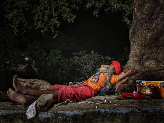 Fatigue Sleep Under Tree On Chandranath Editorial Stock Photo - Stock ...