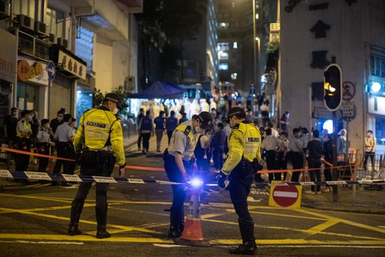 Police Officers Cordon Off Area During Editorial Stock Photo - Stock ...