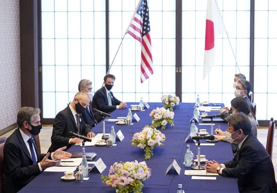 Us Secretary State Antony Blinken L Editorial Stock Photo - Stock Image ...