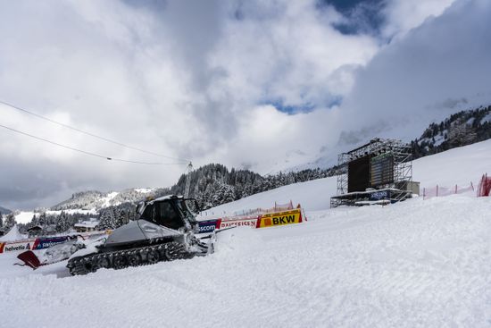 Snowcat Removes Fresh Snow Finish Area Editorial Stock Photo - Stock ...
