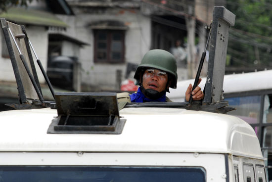 Indian Security Forces Patrolling Mao Gate Editorial Stock Photo ...