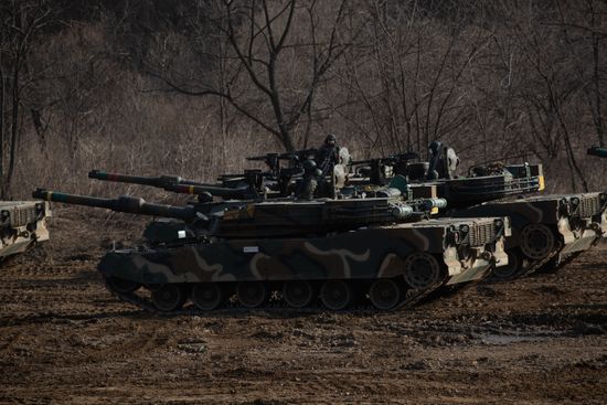 South Koreas K1a2 Tanks Seen During Editorial Stock Photo - Stock Image ...