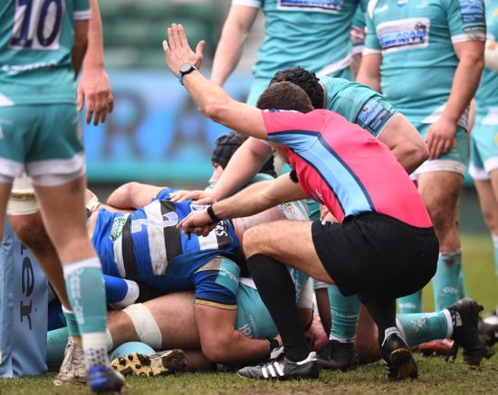 Referee Adam Leal Indicates Try Zach Editorial Stock Photo - Stock ...