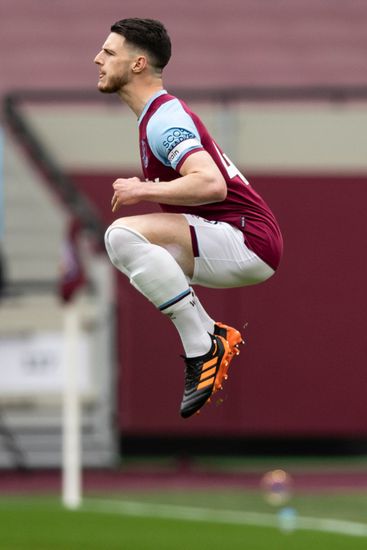 Declan Rice West Ham United Jumps Editorial Stock Photo - Stock Image ...