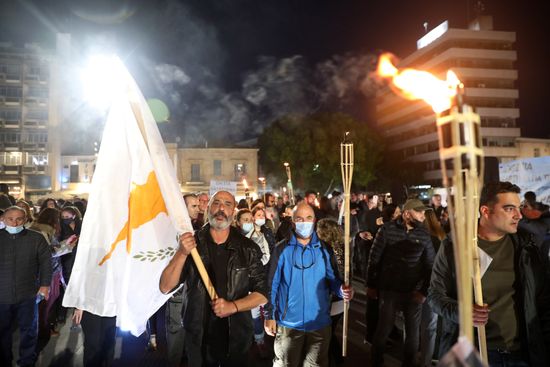People Hold Torches During Protest Against Editorial Stock Photo ...