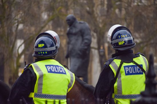 Mounted Police Stand Guard Parliament Square Editorial Stock Photo ...
