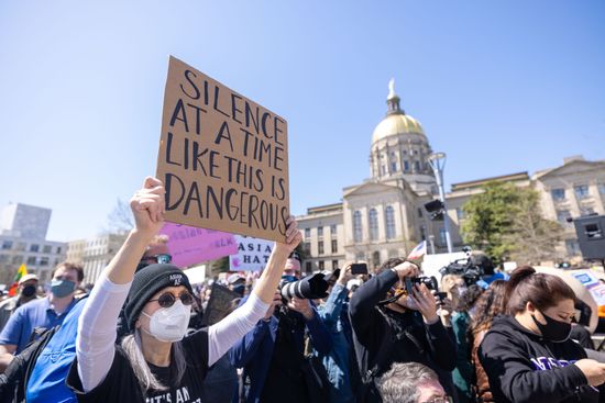 Protestors Hold Signs Stop Asian Hate Editorial Stock Photo - Stock ...