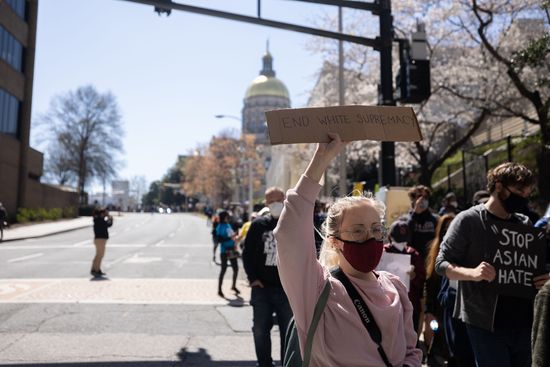 Protestors Hold Signs Stop Asian Hate Editorial Stock Photo - Stock ...