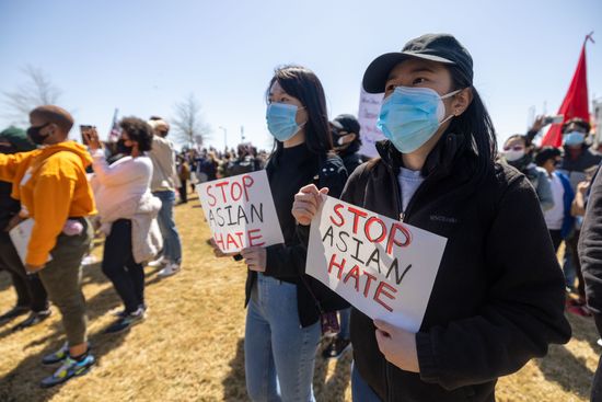 Protestors Hold Signs Stop Asian Hate Editorial Stock Photo - Stock ...