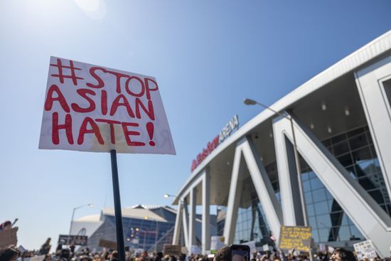 Protestors Hold Signs Stop Asian Hate Editorial Stock Photo - Stock ...