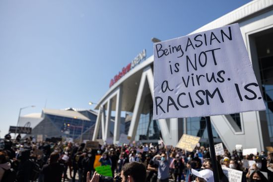 Protestors Hold Signs Stop Asian Hate Editorial Stock Photo - Stock ...