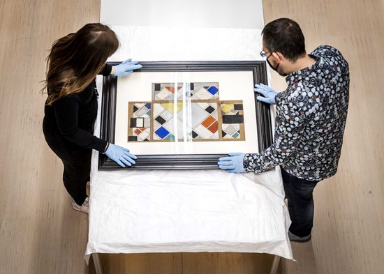 Alleged Drawing By Theo Van Doesburg Editorial Stock Photo - Stock ...