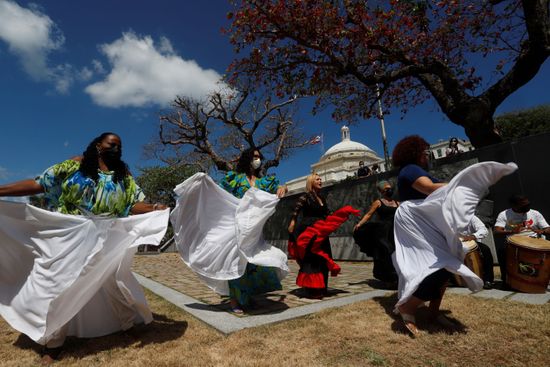 Women Dance Bomba During Celebration National Editorial Stock Photo ...