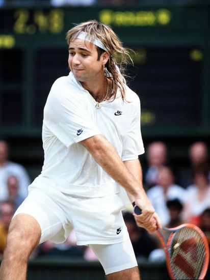 Andre Agassi Wimbledon 1991 Editorial Stock Photo - Stock Image ...