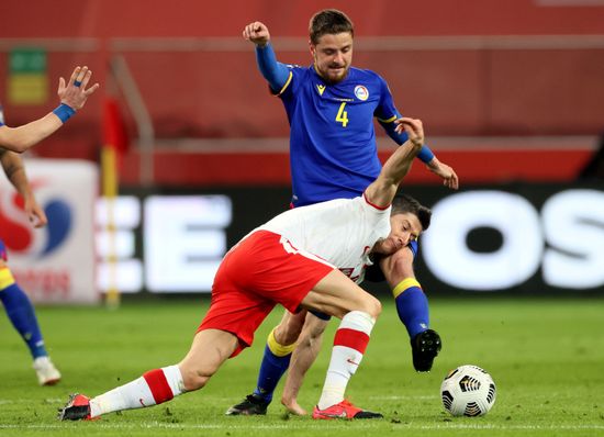 Polands Robert Lewandowski Front Action Against Editorial Stock Photo ...