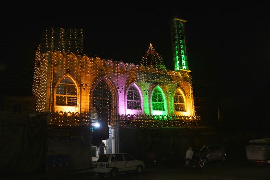 Splendid Beautiful View Mosque Decorated Lights Editorial Stock Photo ...