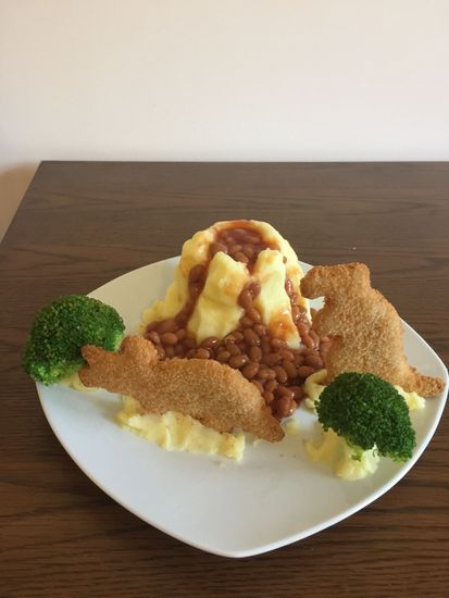 Turkey Dinosaurs Mashed Potato Volcanoa Single Editorial Stock Photo ...