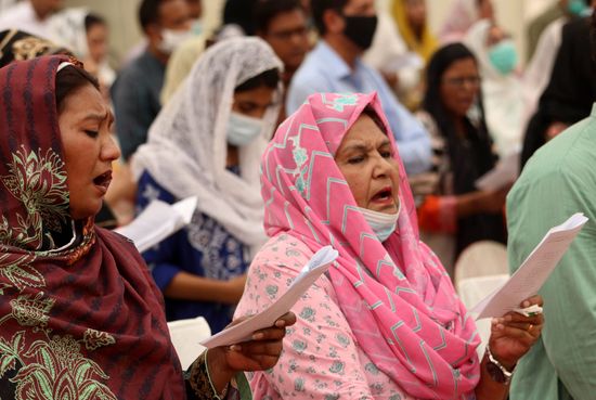 Members Christian Minority Community Pray St Editorial Stock Photo ...